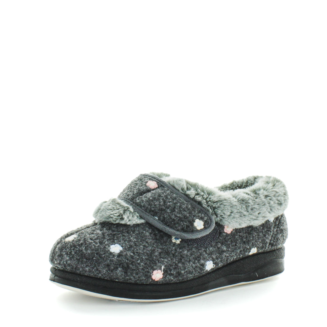 Emee Slippers - Grey Floral – Panda Slippers au