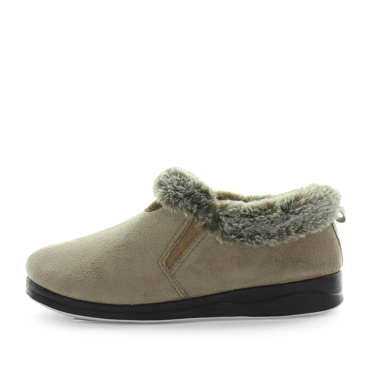 Elivia Bootie Slippers - Taupe – Panda Slippers au