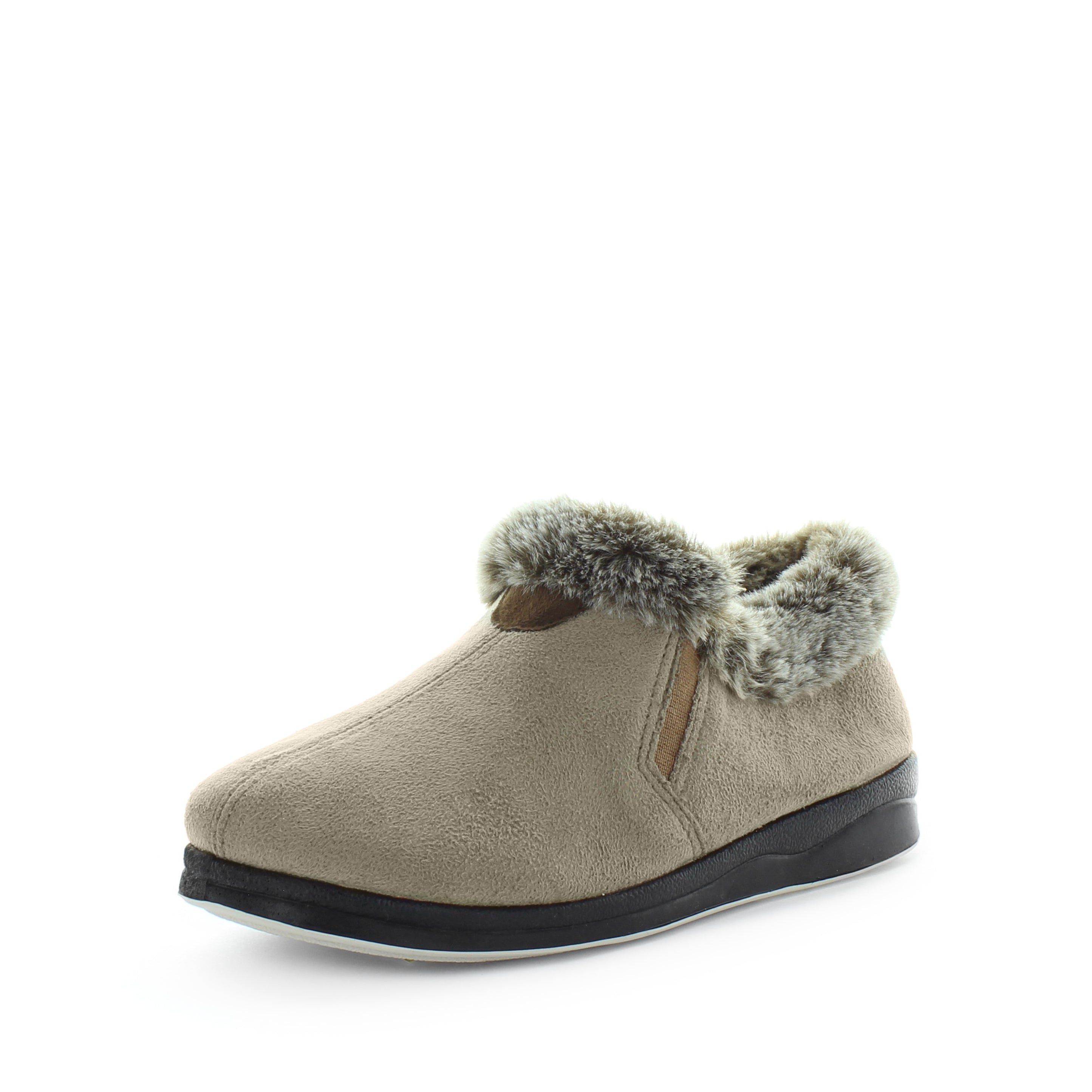 Elivia Bootie Slippers - Taupe – Panda Slippers au