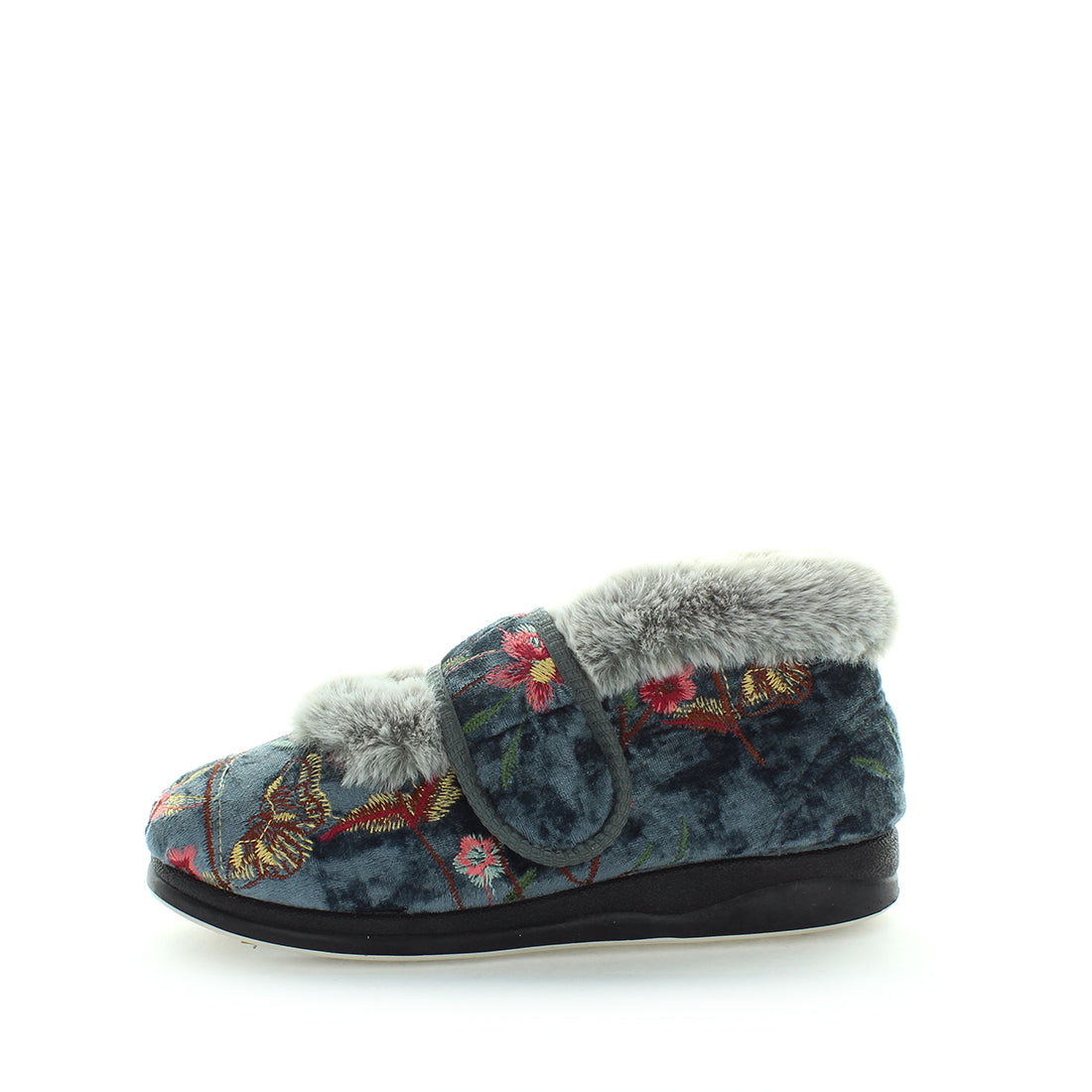 Emee Slippers - Grey Embroidery – Panda Slippers au